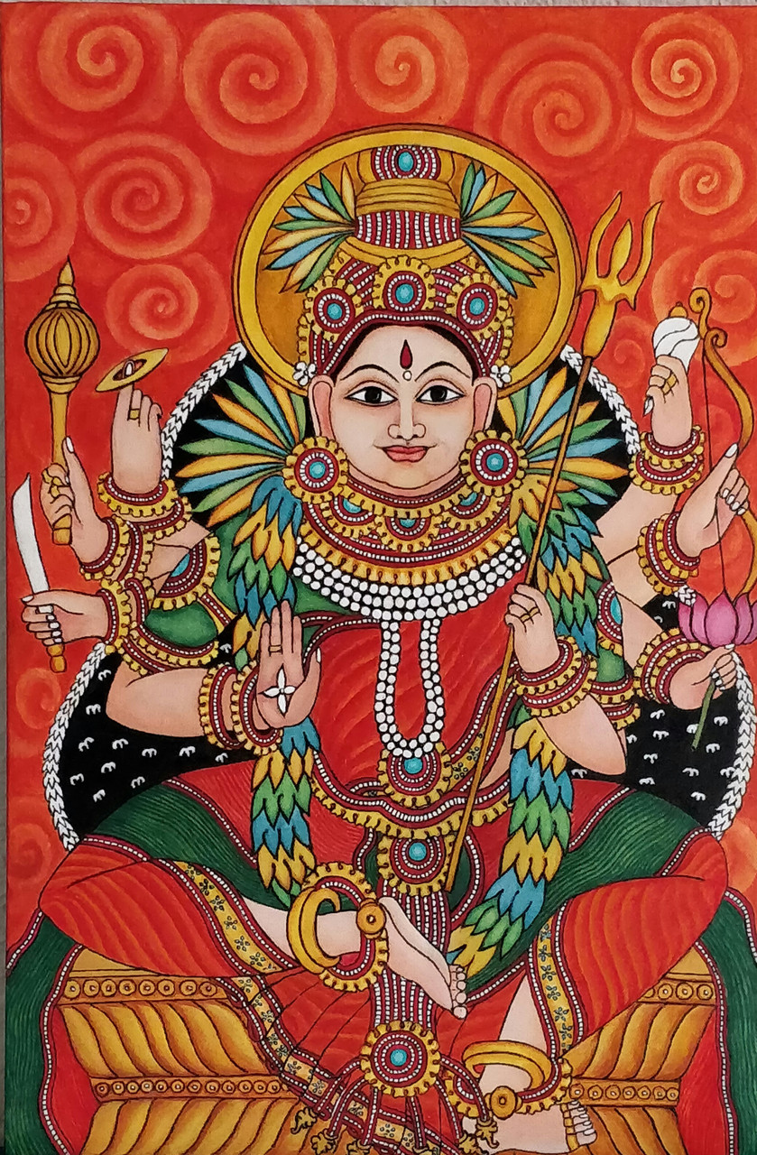 Buy Maa Durga Handmade Painting by HEERA NAIR. Code:ART_7183_43805 ...