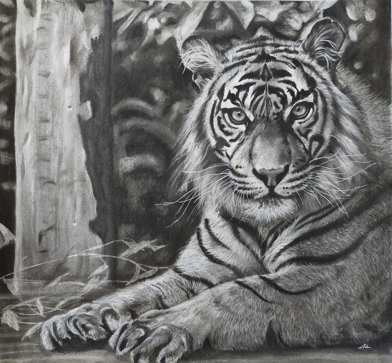 Buy The ferocious Handmade Painting by AKILA DEVI. Code:ART_1304_47513 ...