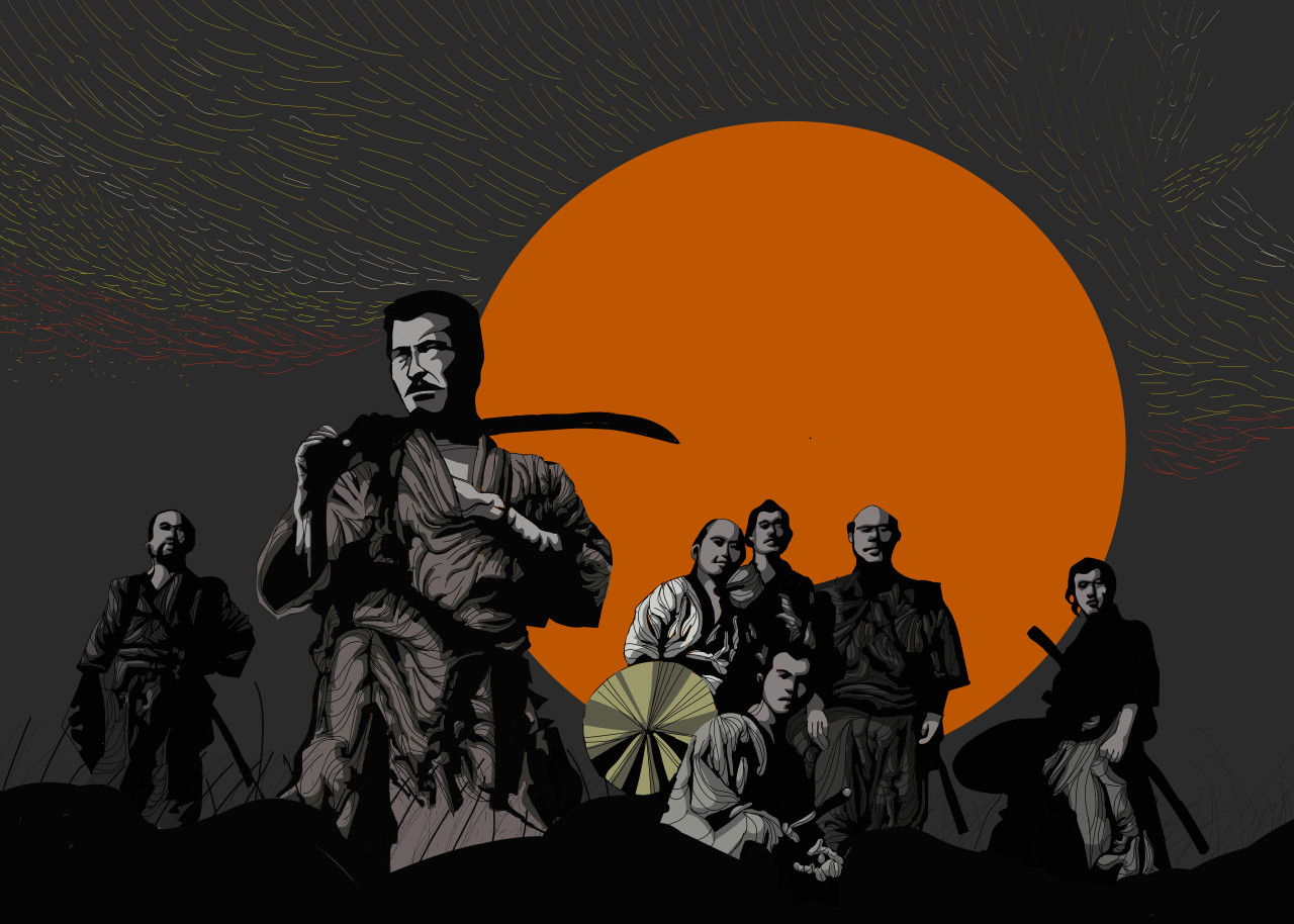 Buy 7 samurai poster Canvas Art Print by SUVROJIT KUMAR CHOUDHURY. Code ...