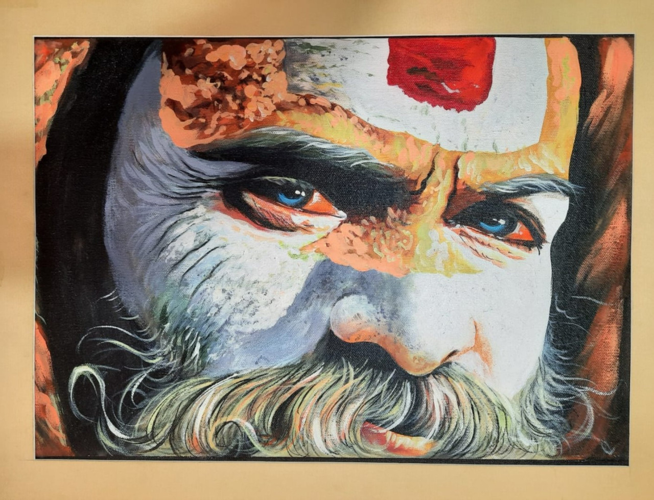 Buy ind aghori sadhu baba with strong personality handmade painting ...