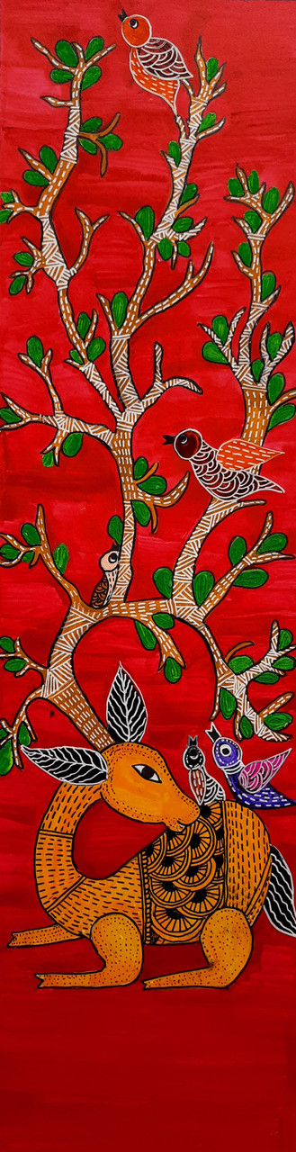 Buy Gond Art Dear 1 Handmade Painting by SONAL MATHUR. Code:ART_2399 ...