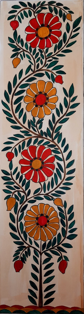 Buy Madhubani Flower 1 Handmade Painting by SONAL MATHUR. Code:ART_2399 ...