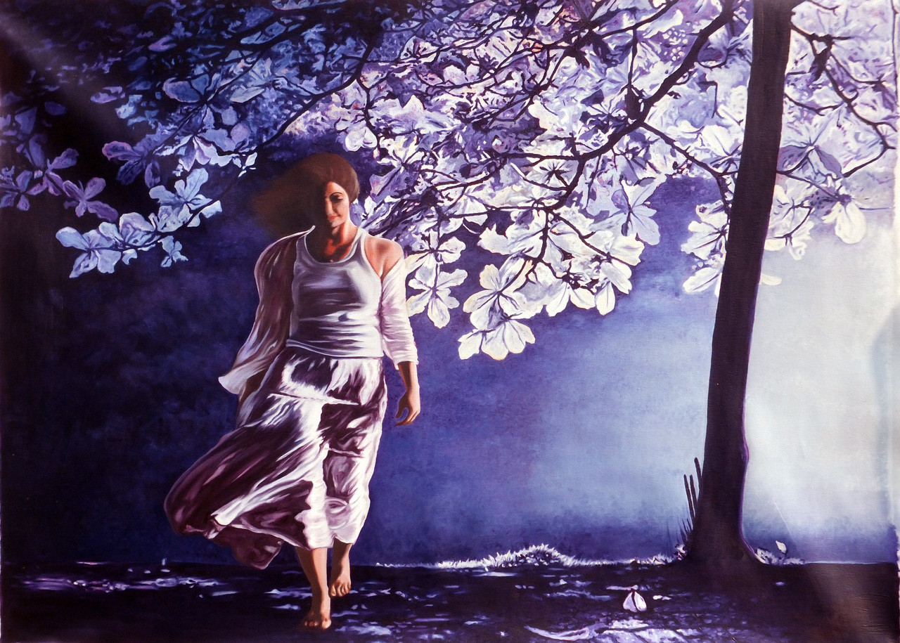 Buy Lady Under Tree by Ravindra Roy@ Rs. 78590. Code:ART_RARY18_4734 ...