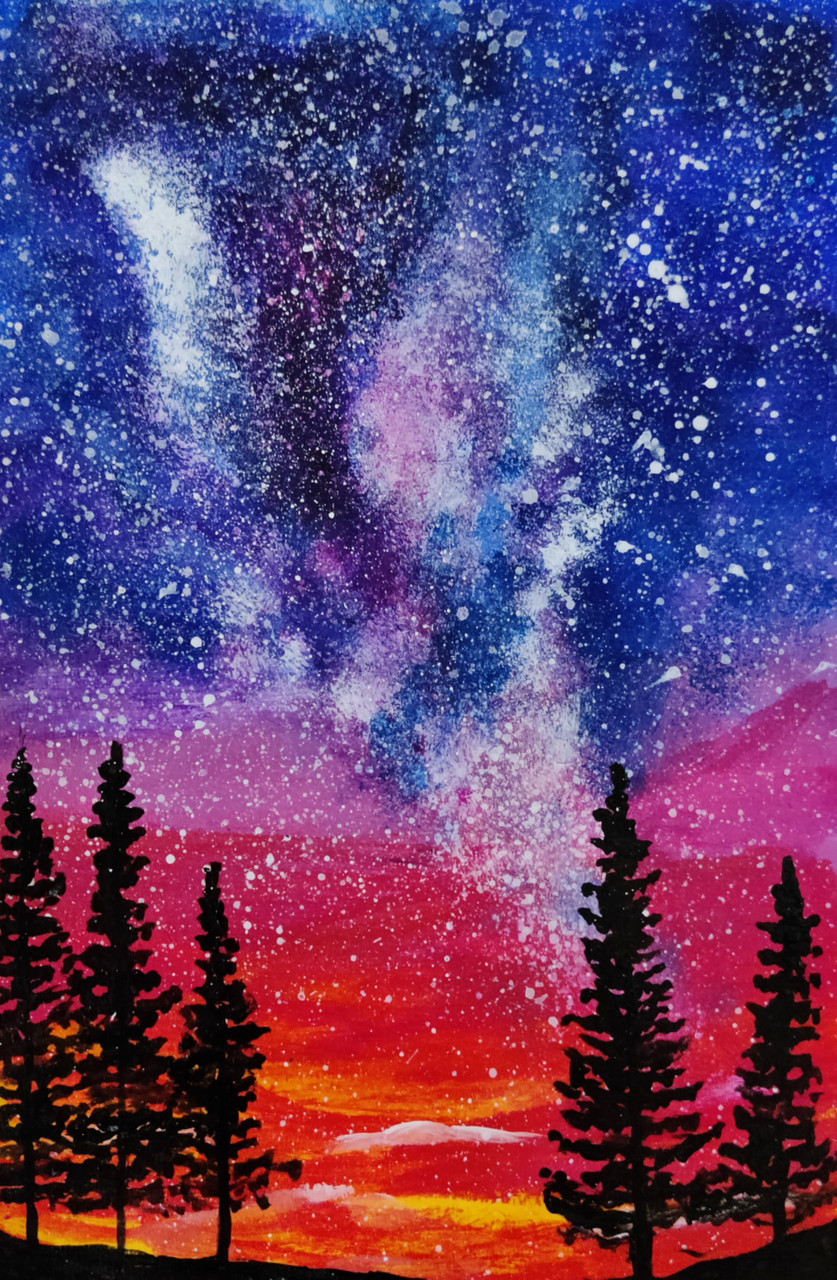 Buy Dramatic sky Handmade Painting by SANSKAR SARAWAGI. Code:ART_7285 ...