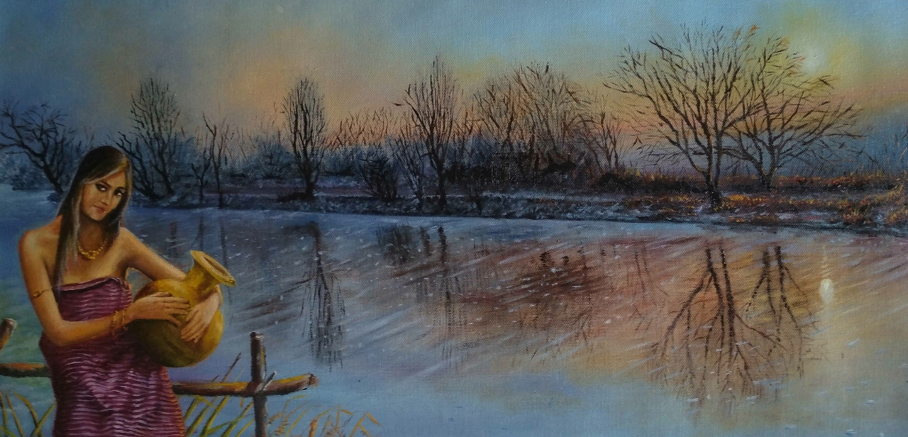 Buy WINTER MORNING : MANIPUR Handmade Painting by ALEX PAO. Code:ART ...