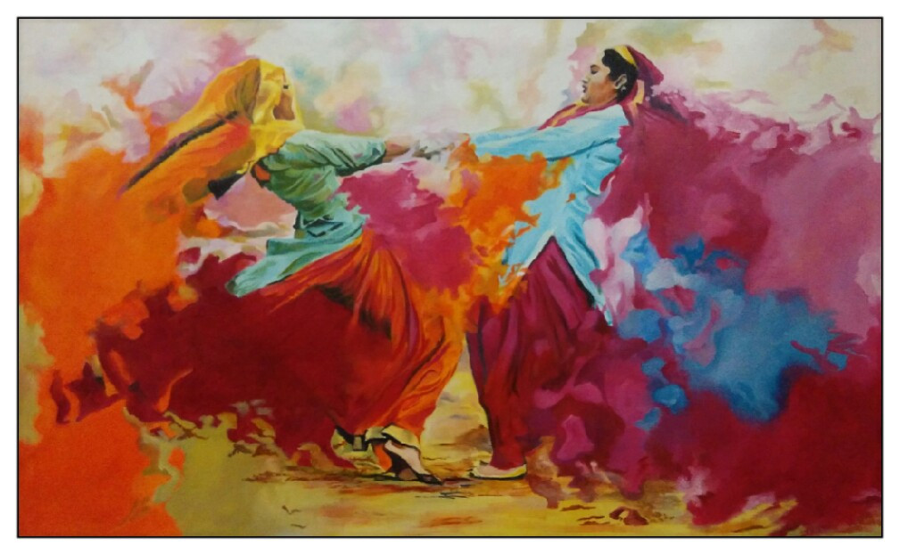 Buy Gidha Dance Handmade Painting by SWAPNIL VAIDANKAR. Code:ART_8263 ...