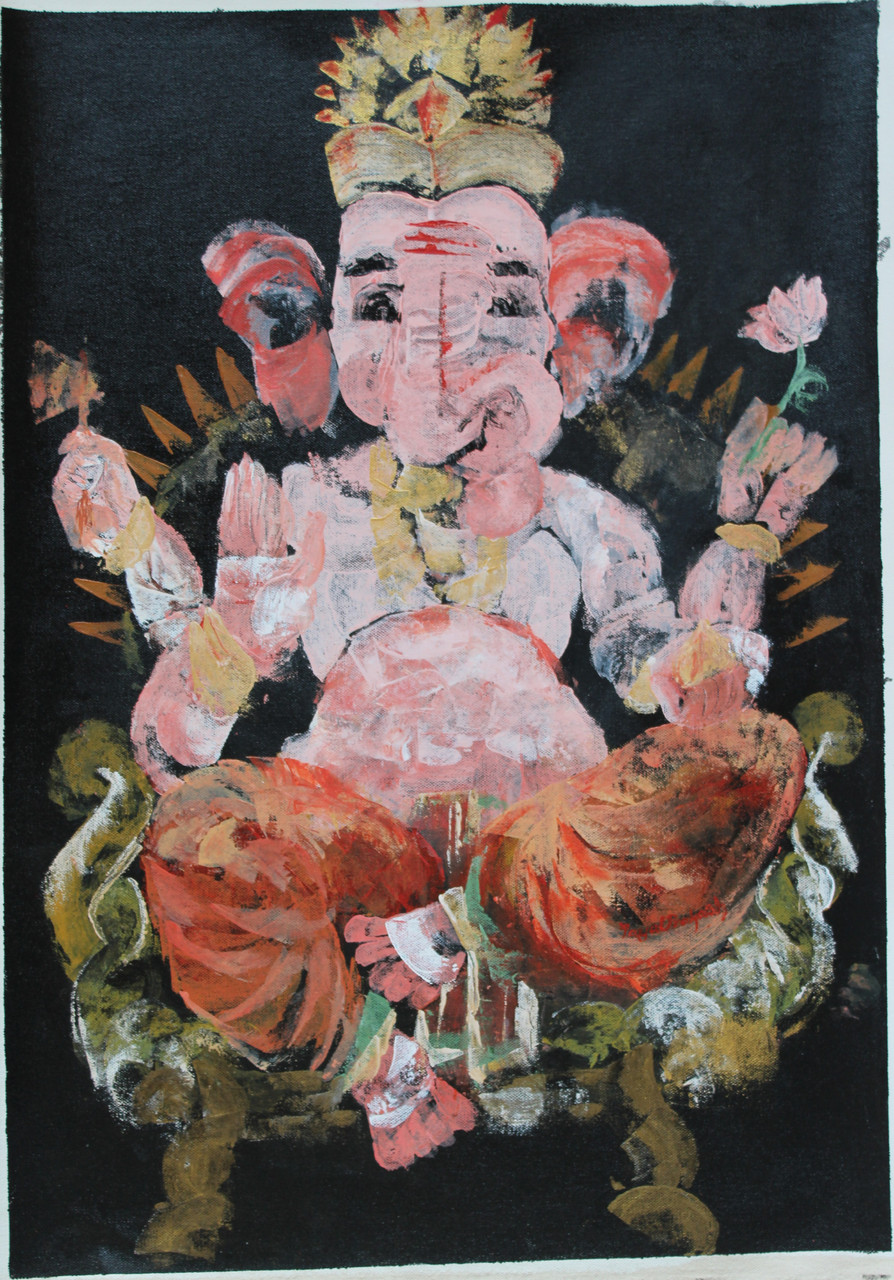 Buy Ganpati Bappa Handmade Painting by PAYAL PRAKASH. Code:ART_8096 ...