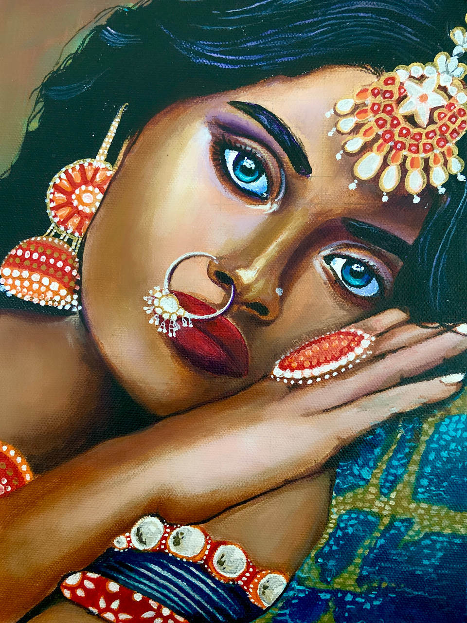 Buy The Indian beauty Handmade Painting by SHREYASHI DAS. Code:ART_7283 ...