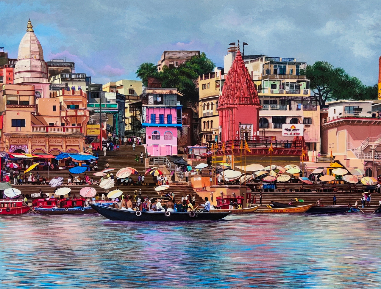 Buy varanasi Handmade Painting by SHIVA PRASAD REDDY. Code:ART_329 ...