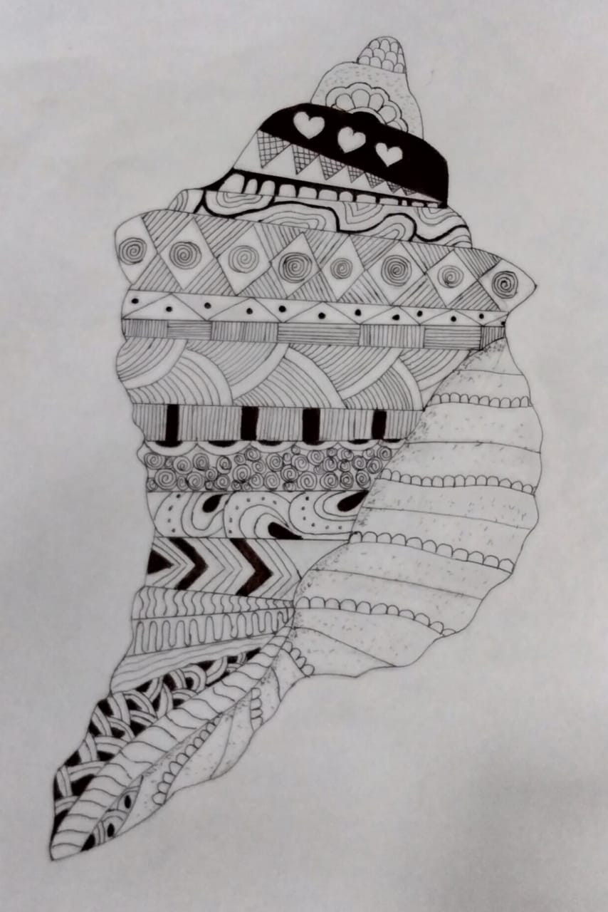 Buy Mandala Art Shell Handmade Painting by SNEHA CHANDAK. Code:ART_7991 ...