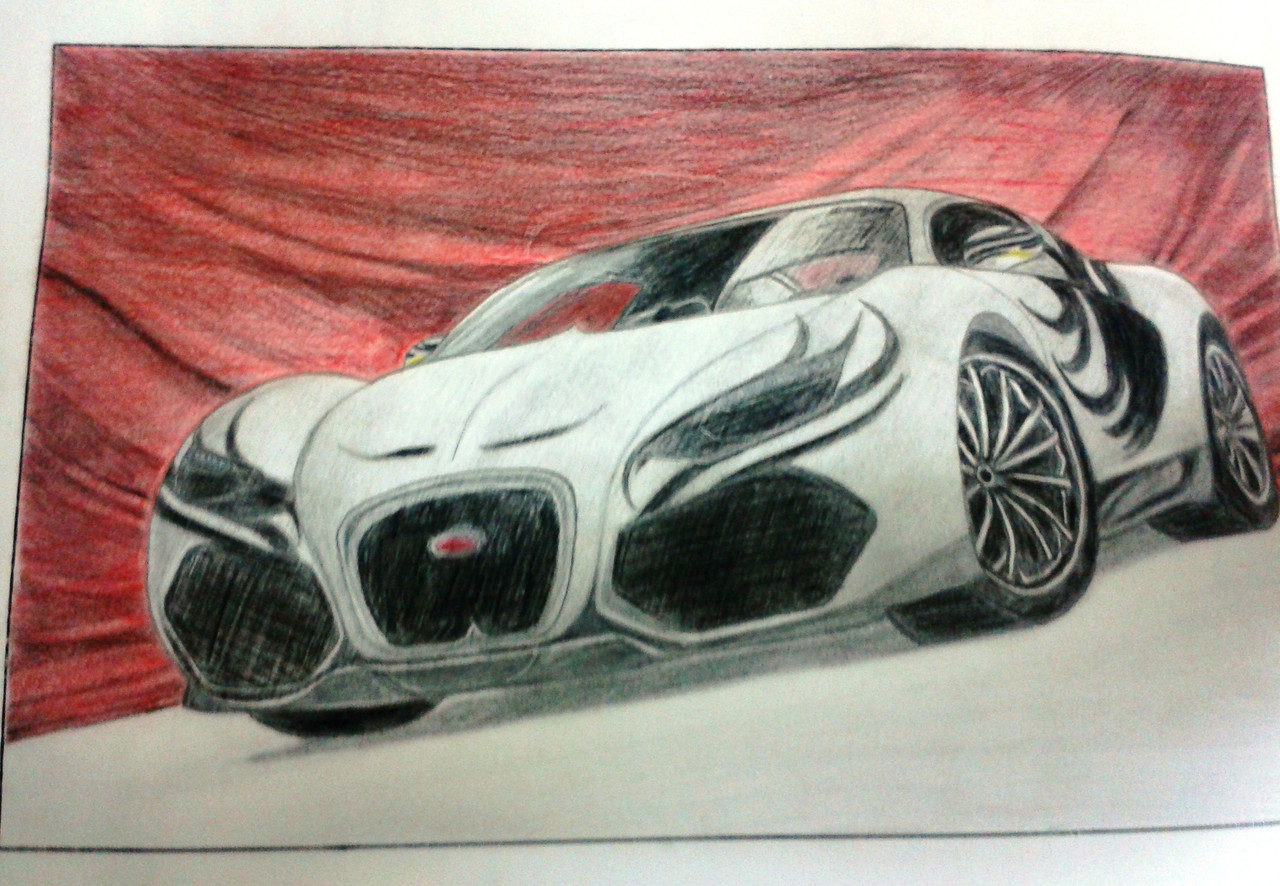 Buy Supercar Bugatti Handmade Painting by NILAM KOKATE. Code:ART_8932 ...