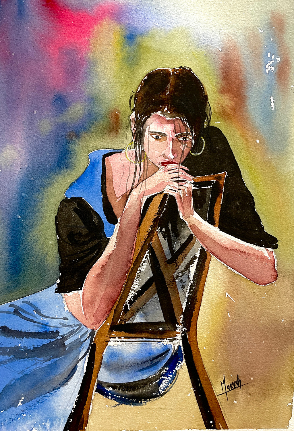 Buy Thinking - Expressive, Figurative, Realism Painting Online | Fizdi