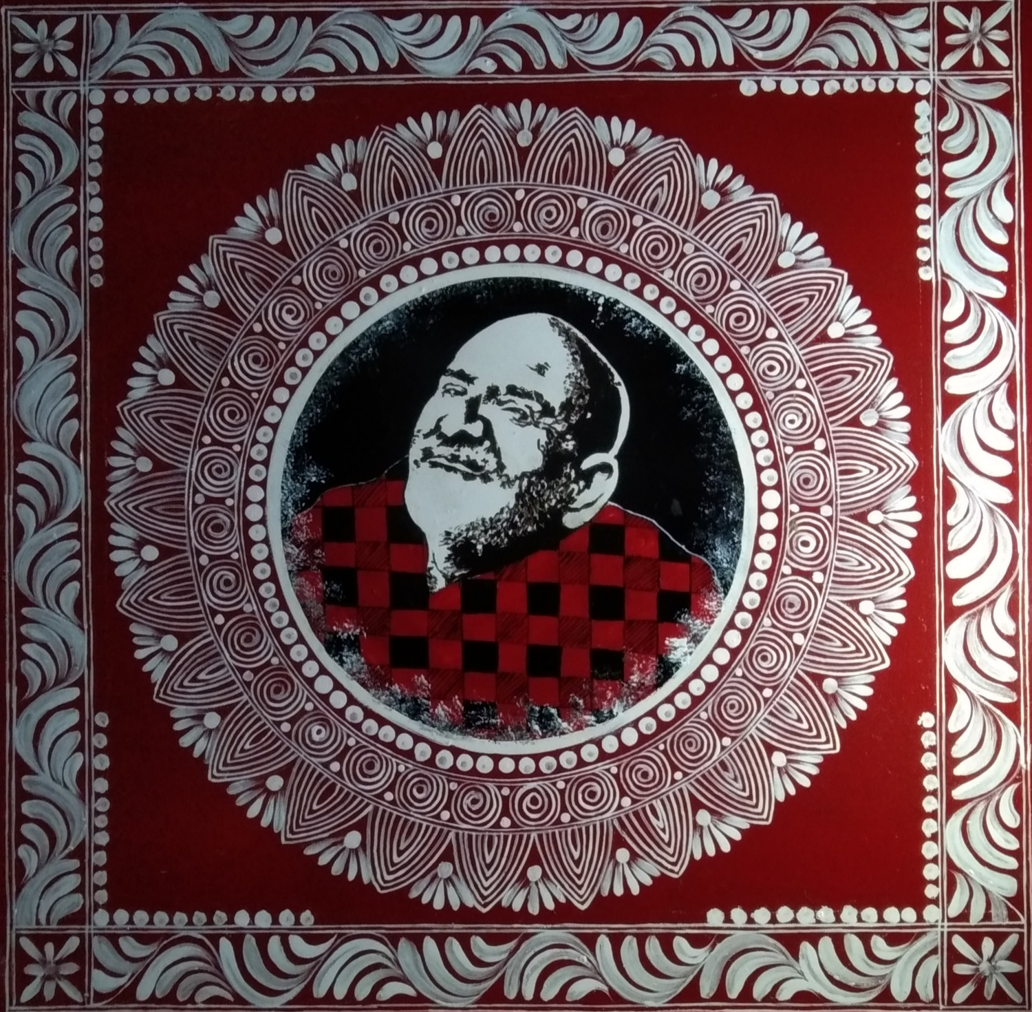 Buy Baba Neemkaroli With Aipan Art - Folk, Spiritual, Traditional ...