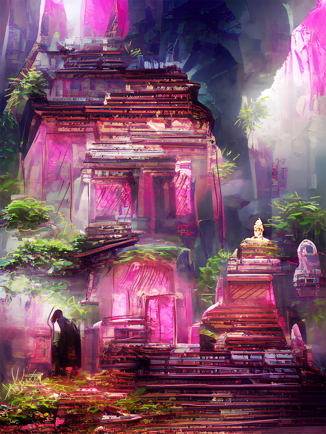 Buy Abstract Konark Temple - Abstract, Digital, Vibrant Painting Online ...