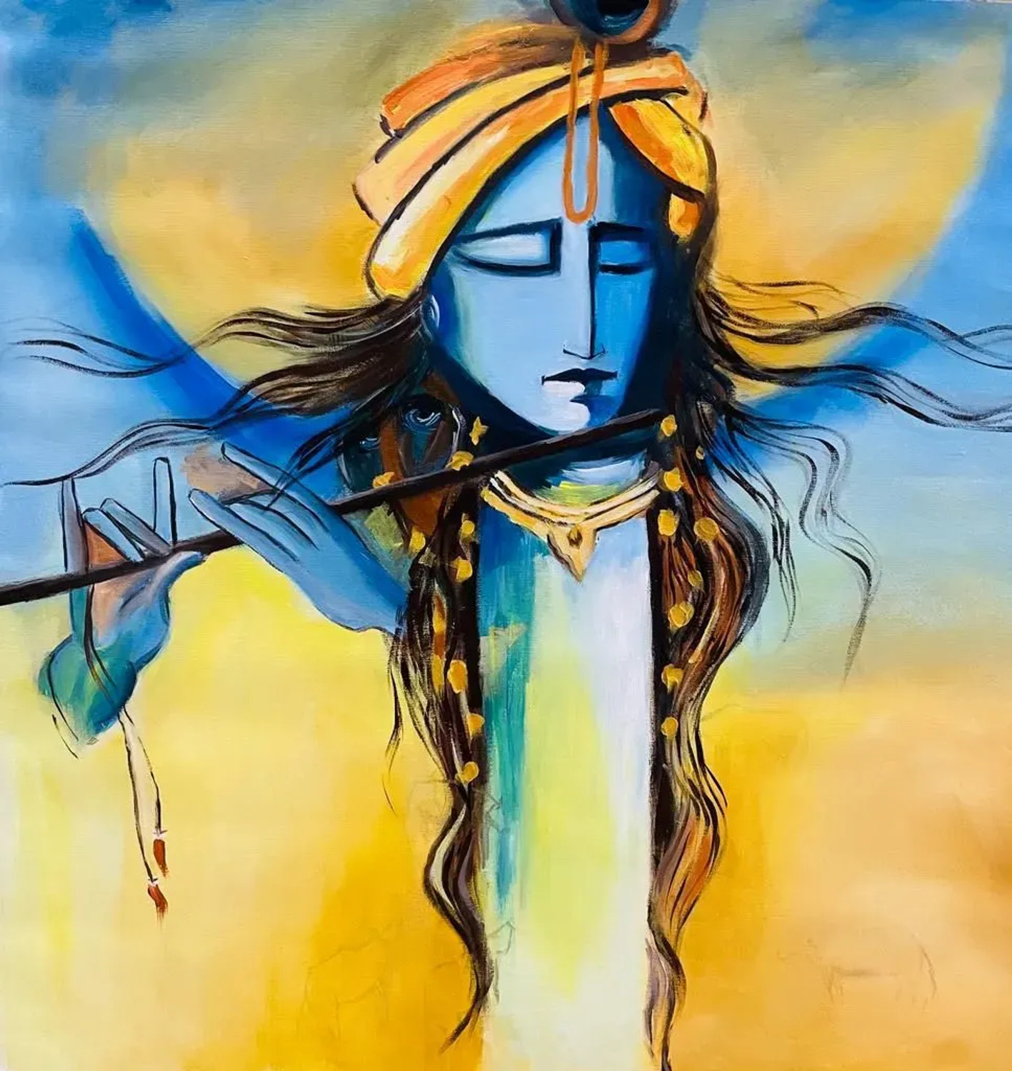 Abstract painting of lord krishna store