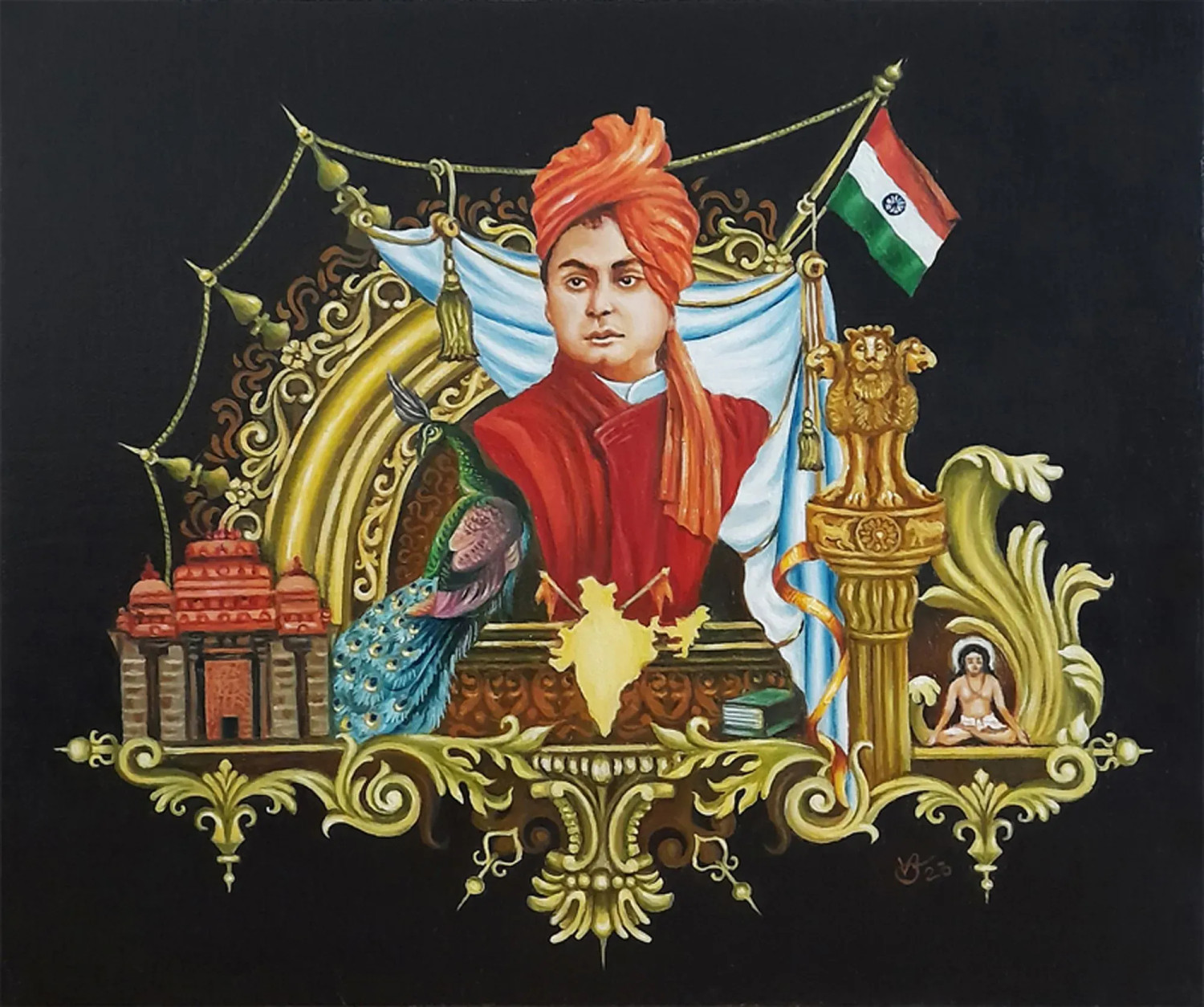 Buy Swami Vivekananda (ART-8857-101532) - Handpainted Art Painting - 10 ...