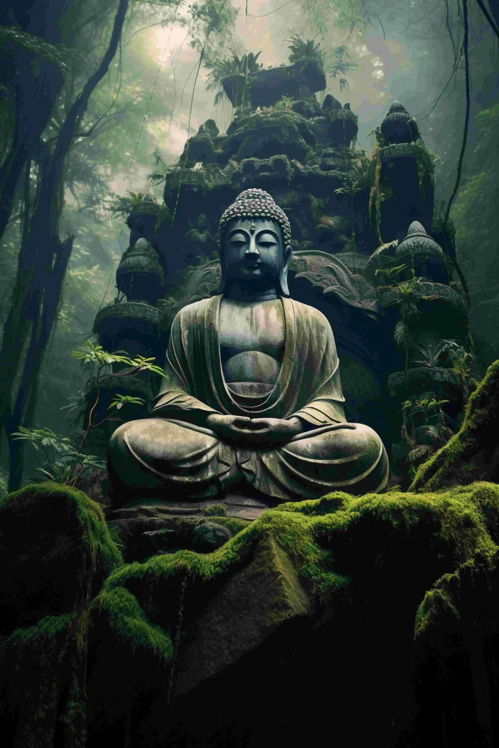 Buy Buddha With Nature Scenery Background (PRT-8645-102172) - Canvas ...