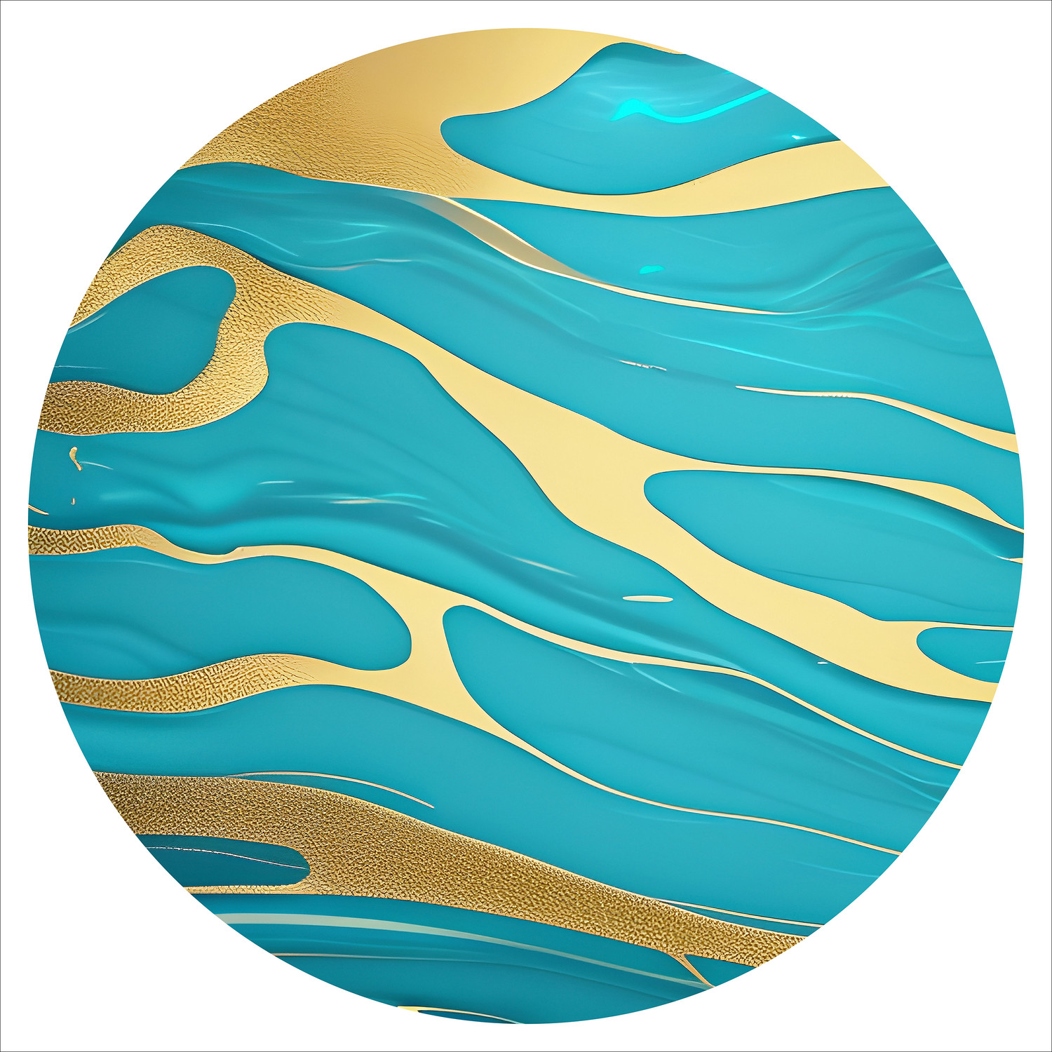 Abstract Round Painting 4 - Framed Canvas Art Print - 16in Diameter ...