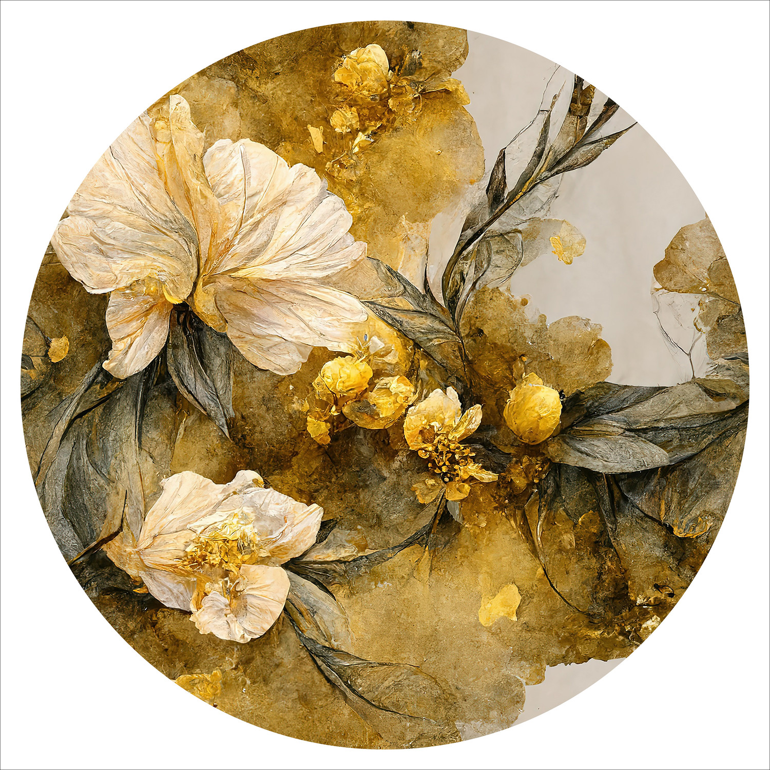Abstract Round Painting 6 - Framed Canvas Art Print - 16in Diameter ...