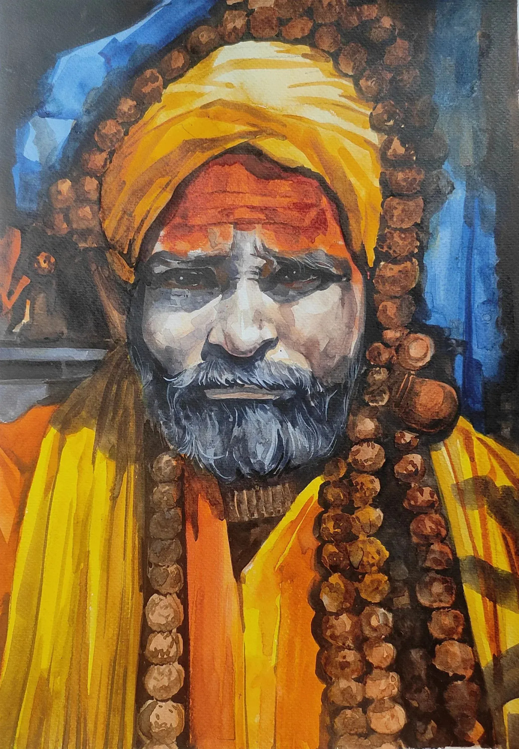 Buy Agori Baba (ART-7901-104248) - Handpainted Art Painting - 12in X ...