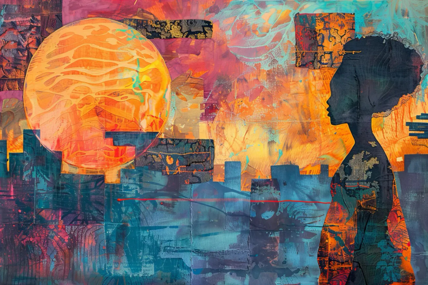 Buy Style With People Panting - Abstract, Mixed Media Painting Online ...