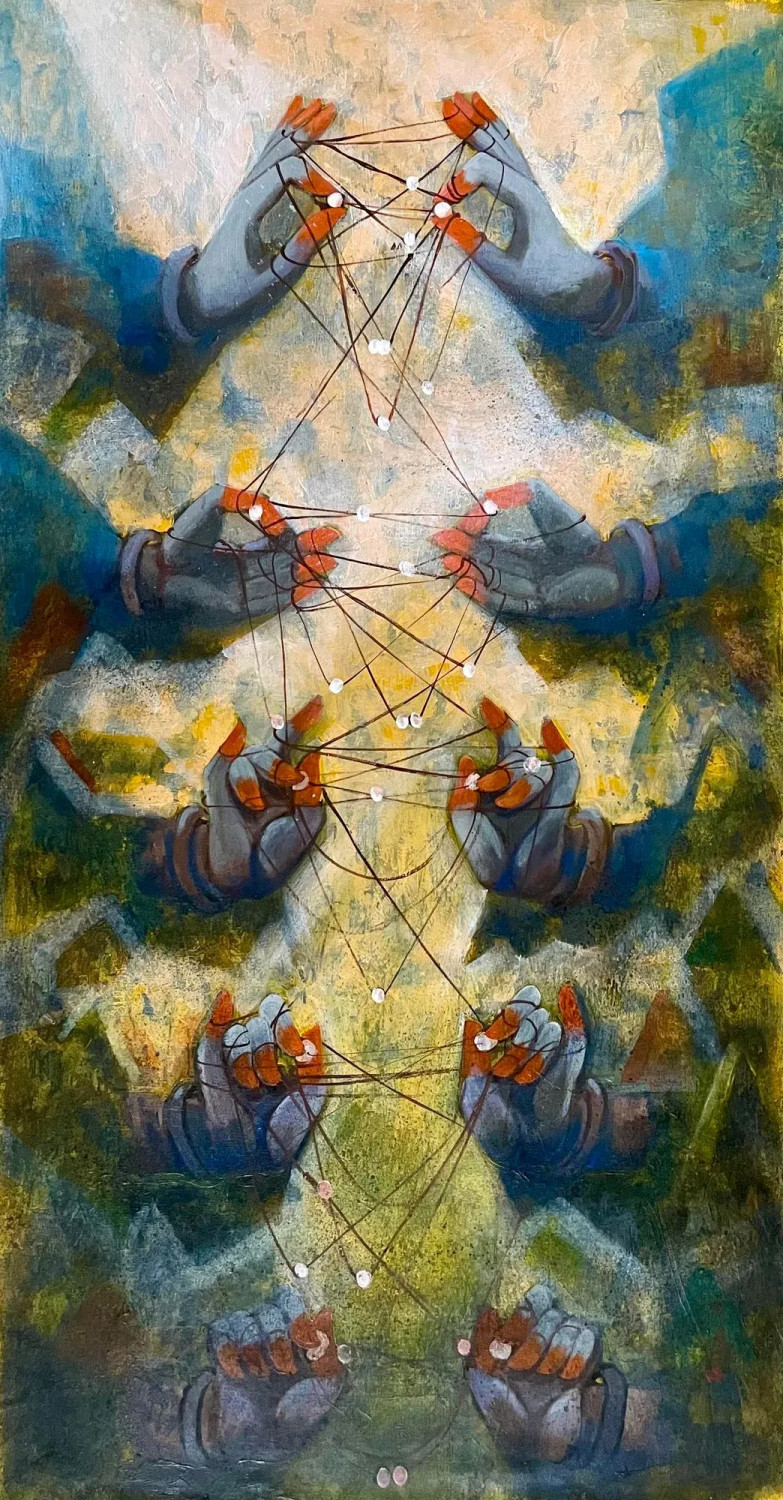 Buy Intertwined - Abstract, Surreal, Symbolic Painting Online | Fizdi