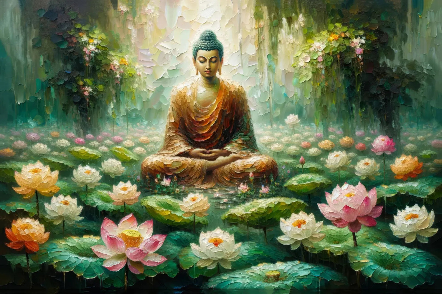 Buy Tranquil Meditation: Gautam Buddha In The Peaceful Lotus Garden ...