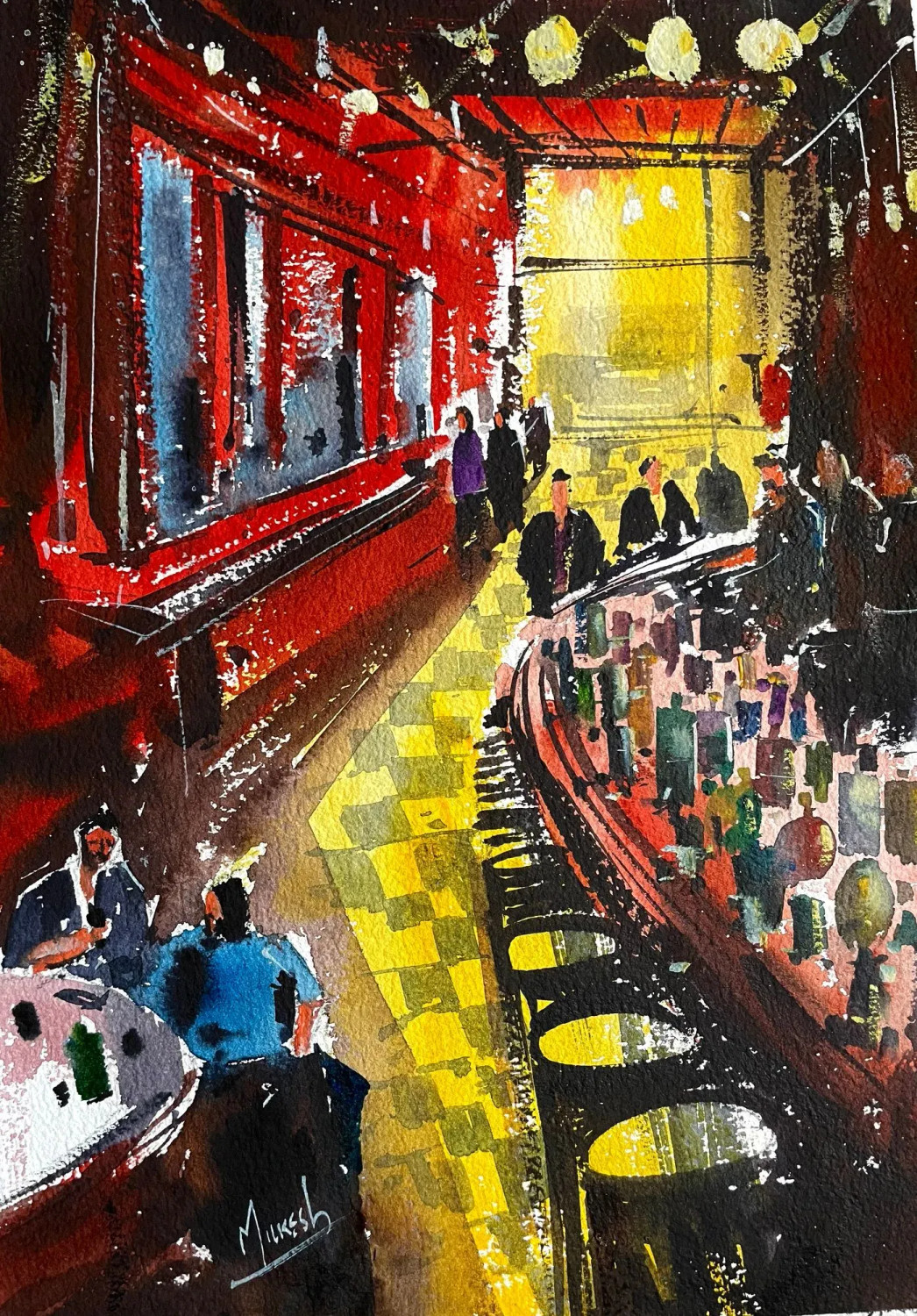 Buy Bar 3 - Modern, Expressive, Vibrant Painting Online | Fizdi
