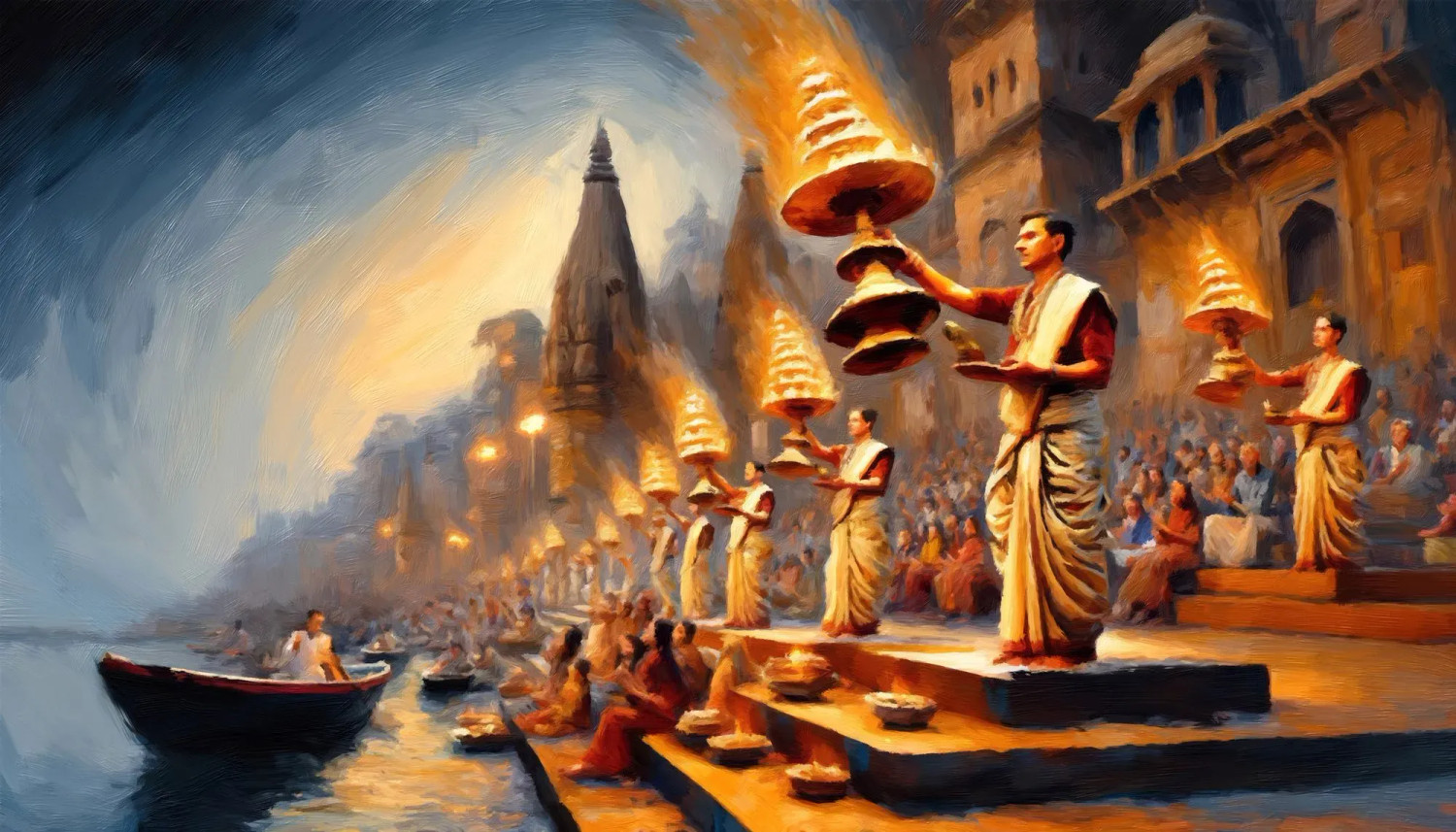 Buy Divine Illumination: Ganga Aarti At Varanasi Ghats - Spiritual ...