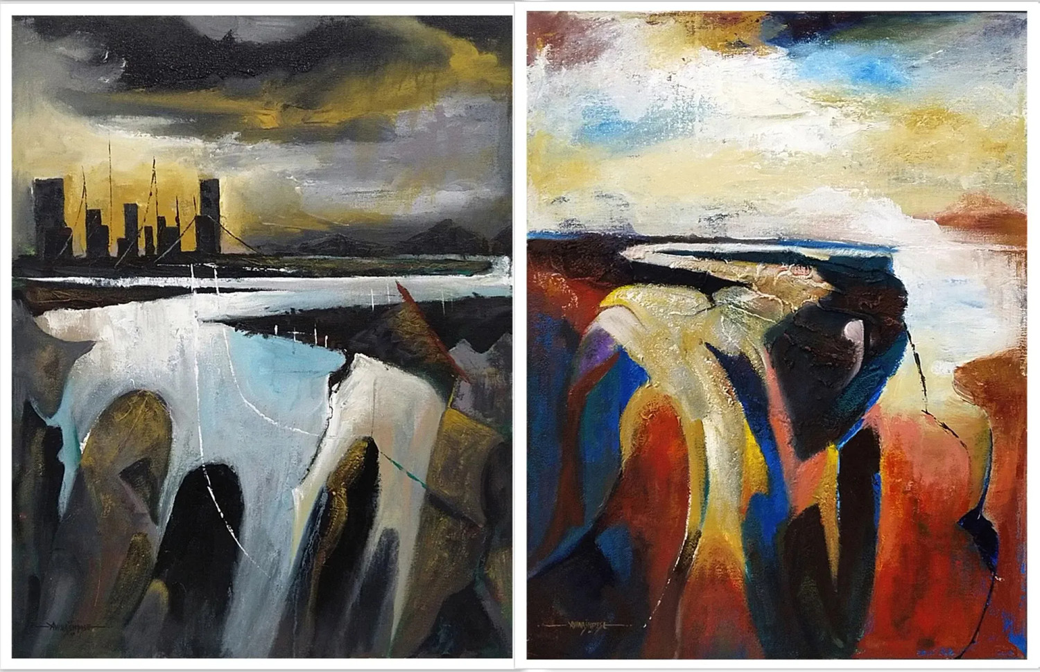 Buy Dark And Light (ART-8069-106899) - Handpainted Art Painting - 36in ...