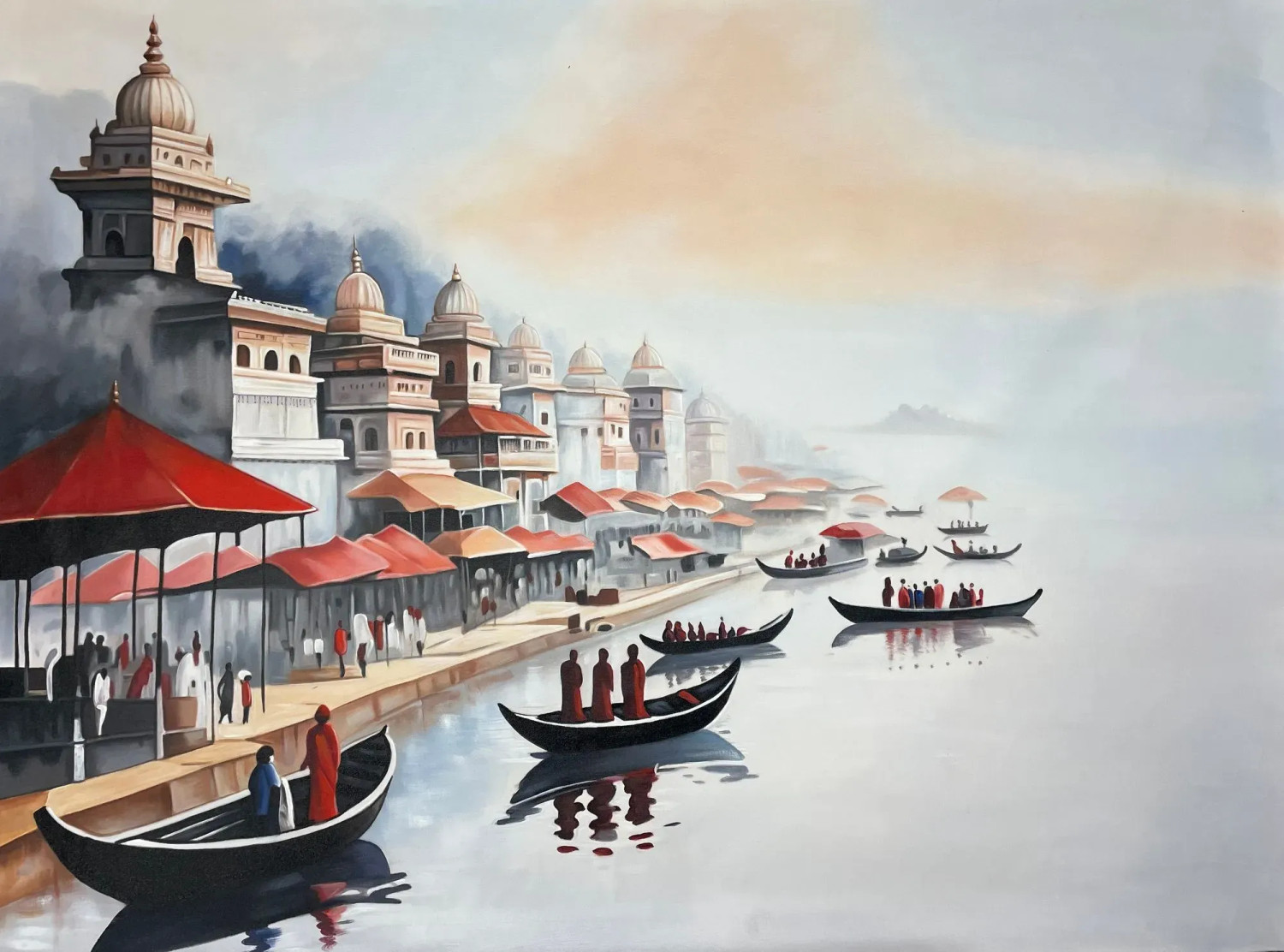 Buy Ghat Paintings - Realism, Landscape Painting Online | Fizdi