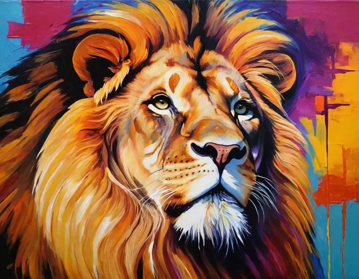 Buy Lion Painting - Realism, Abstract Painting Online | Fizdi