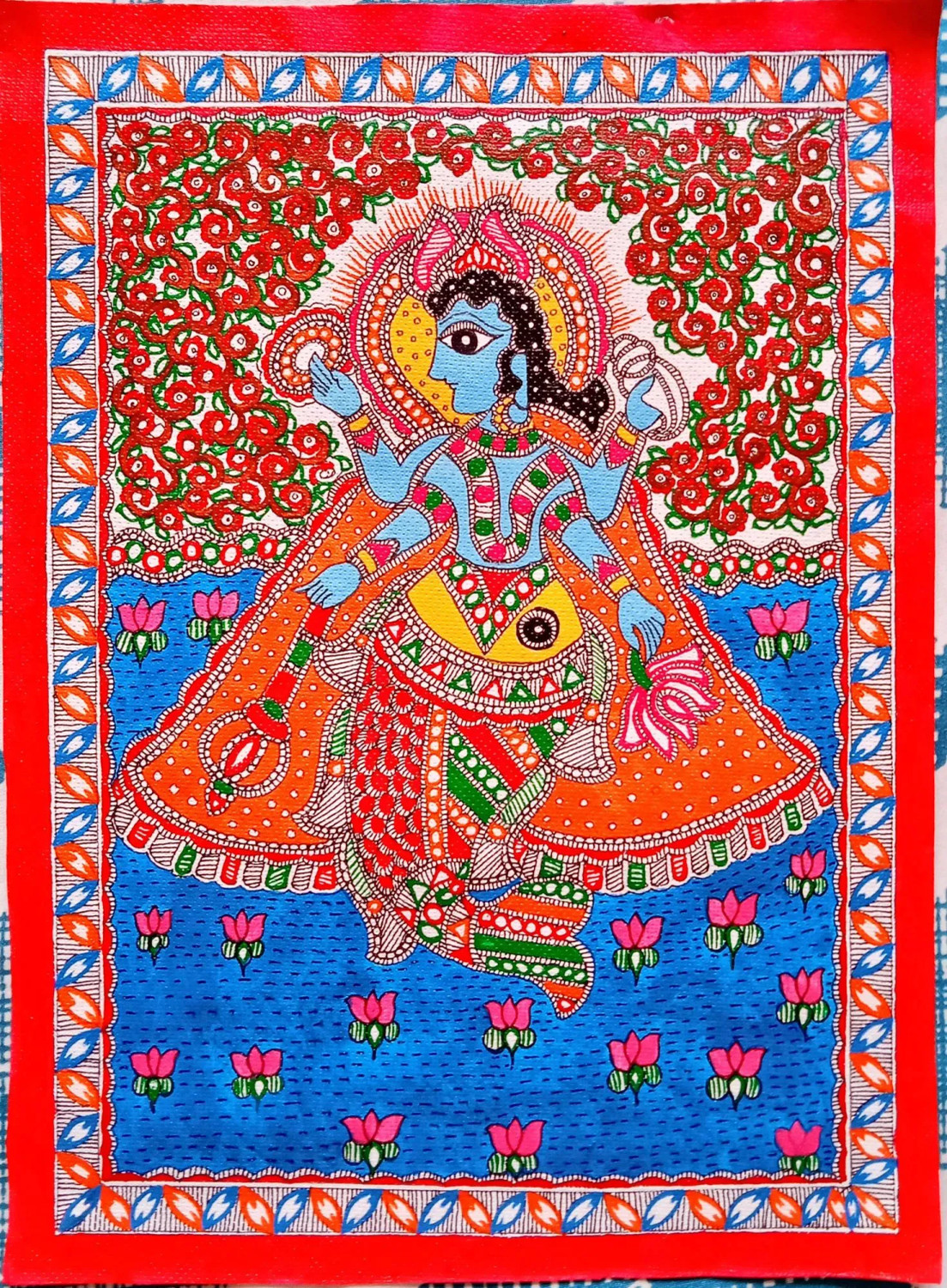 Buy MADHUBANI PAINTING LORD VISHNU IN MATSYA AVTAR (ART-7470-110823 ...