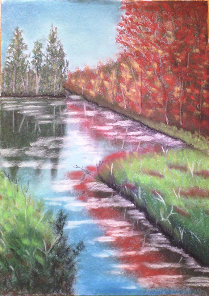 Buy Reflection - Realism, Landscape, Impressionism Painting Online | Fizdi