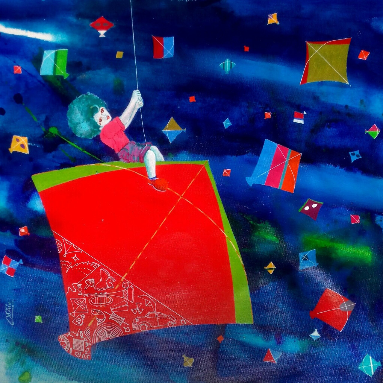 Buy The passion of childhood viii Handmade Painting by Shiv kumar Soni ...