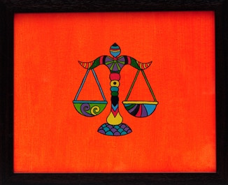 Libra - 10in X 08in (Border Framed),ART_SASA08_1008,Acrylic Colors ...