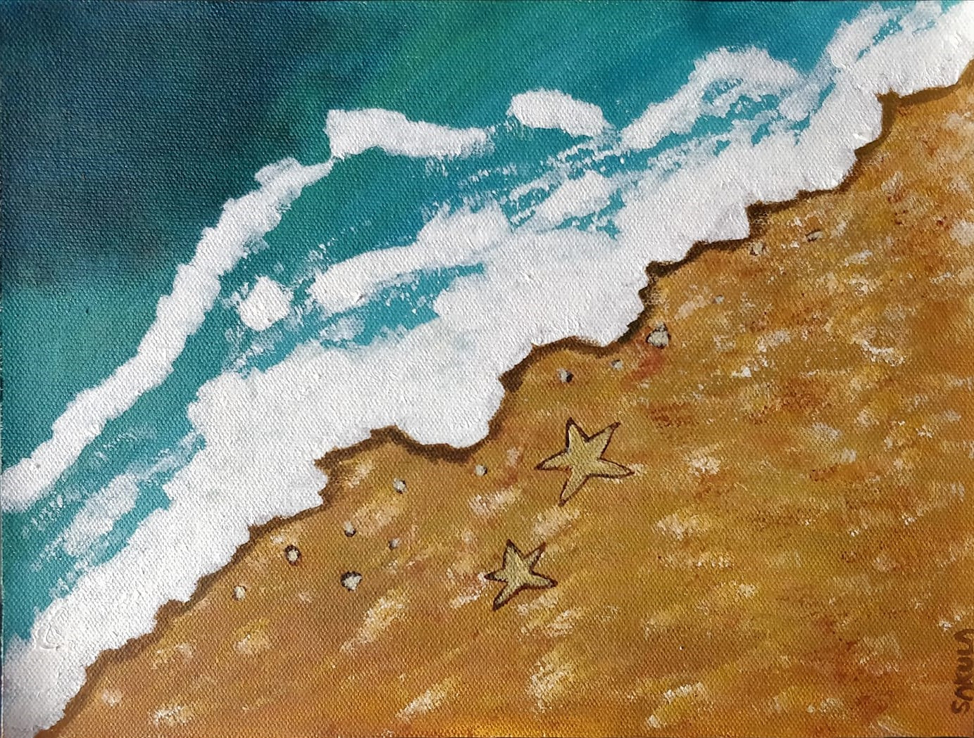 Buy Beach time Handmade Painting by SRAVANTHI AKULA. Code:ART_3869_28576 - Paintings for Sale ...