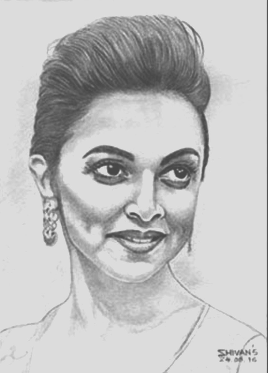 Buy Bollywood Actress Deepika Padukone Handmade Painting by SHIVKUMAR ...