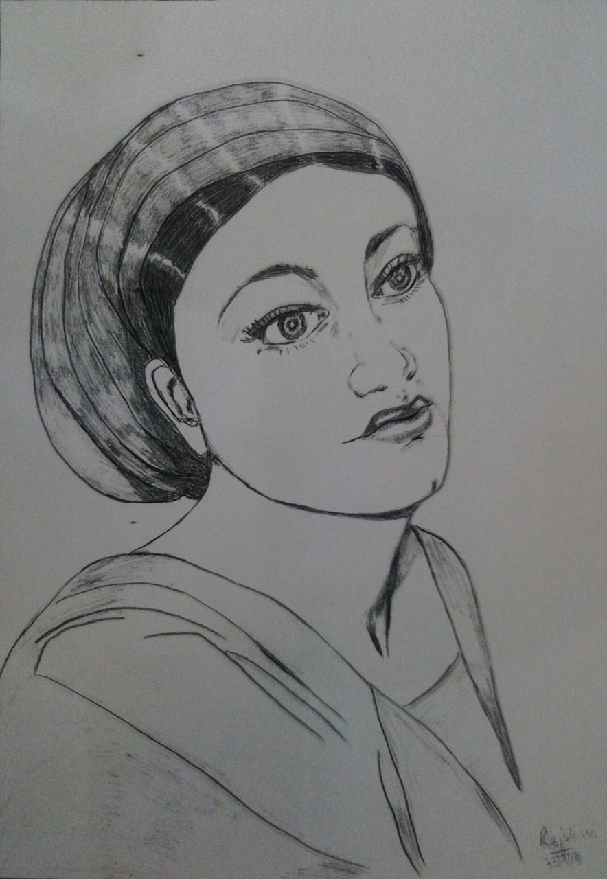 Buy Simple woman face Handmade Painting by RAJSHREE SOOD. Code:ART_5675 ...