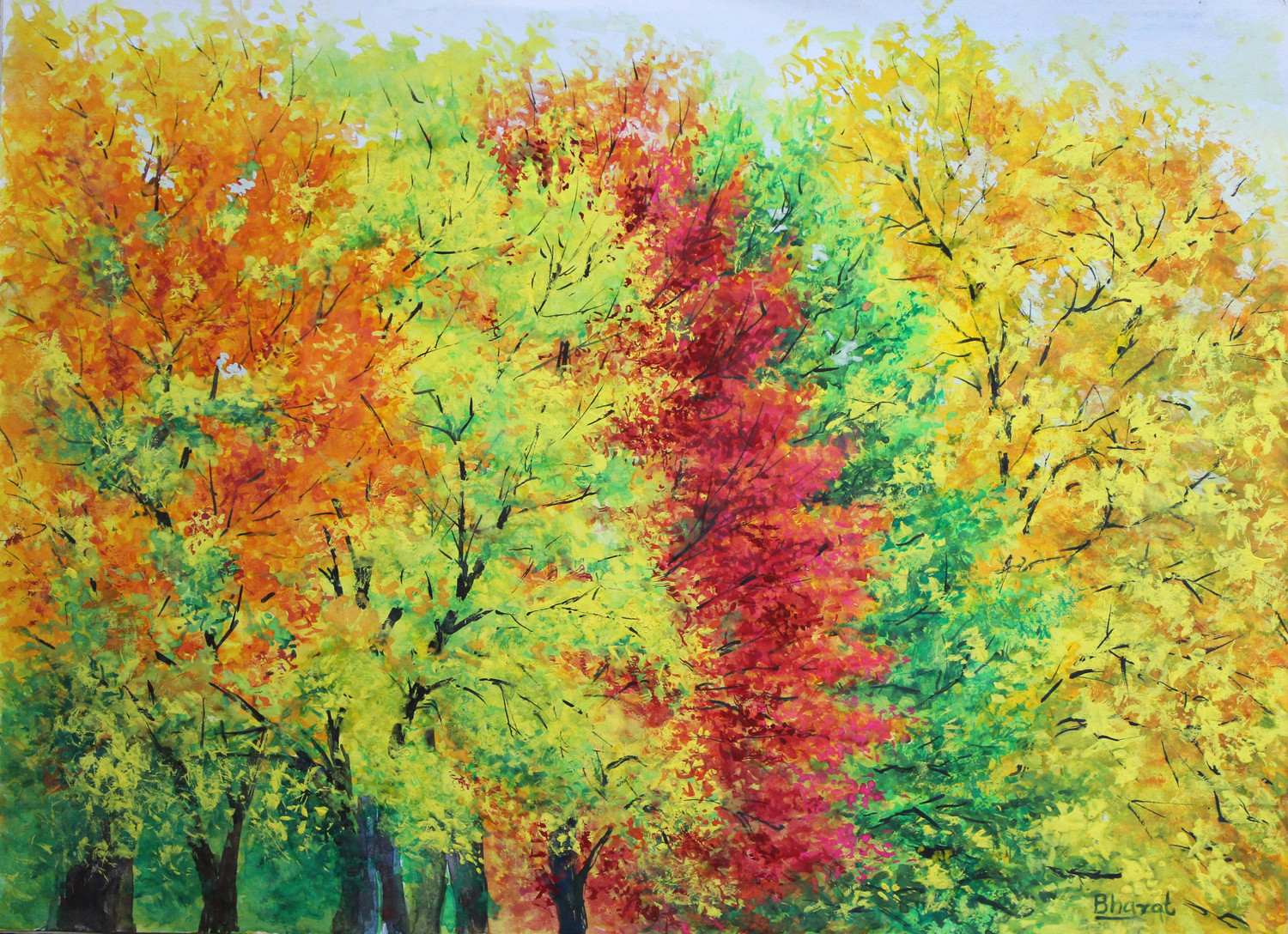 Buy COLORFUL LIFE Handmade Painting by BHARAT DADPE. Code:ART_5717 ...