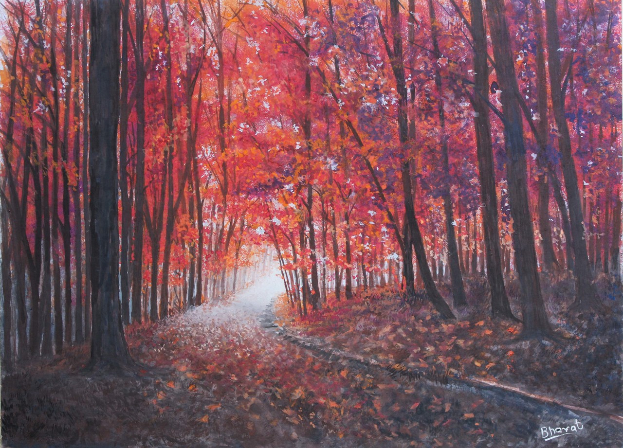 Buy ENDLESS PATH Handmade Painting by BHARAT DADPE. Code:ART_5717_34015 ...
