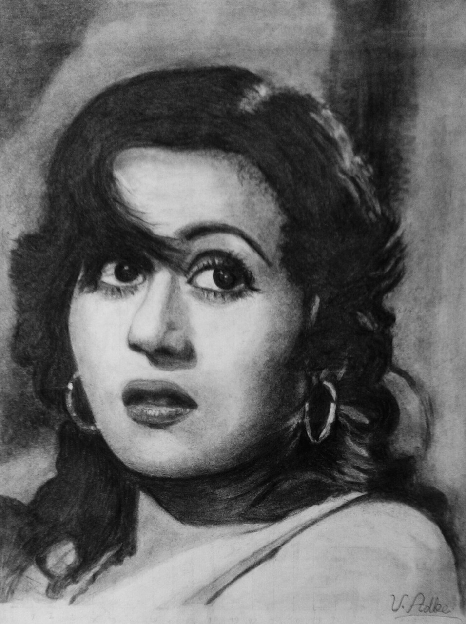 Buy Memorable Madhubala Handmade Painting by VAISHALI ADKE. Code:ART ...