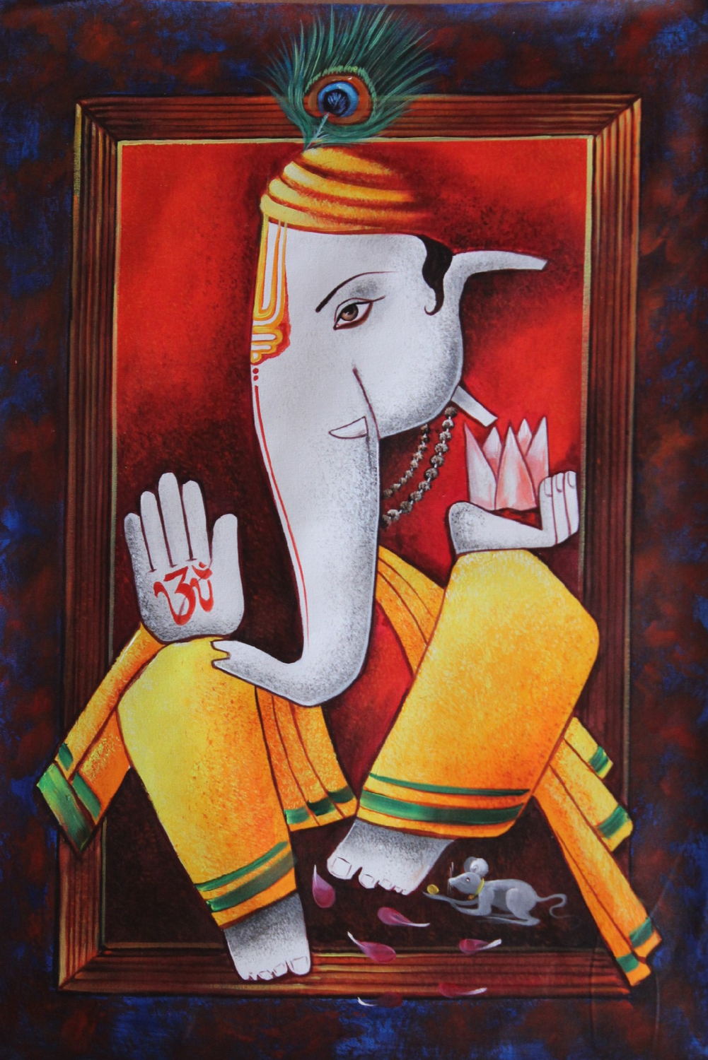 Buy Lord Ganesha With Mushak-05 - Abstract, Spiritual, Modern Painting ...