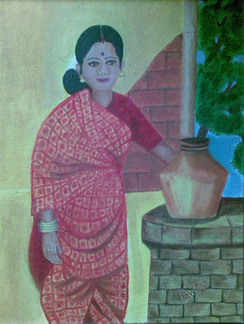 Buy Tamil Lady by Kavita Gopalakrishnan@ Rs. 6590. Code:ART_KAGN03_1012 ...