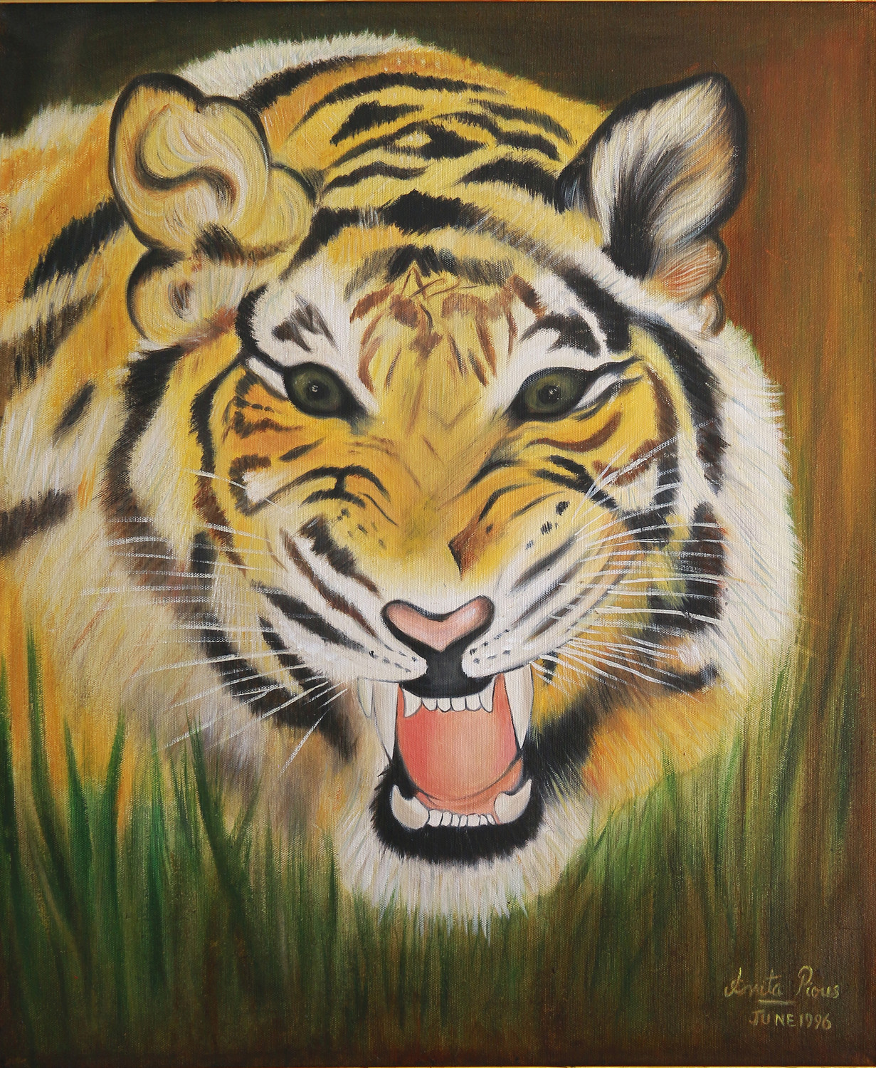 Buy Ferocious Handmade Painting by ANITA THOMAS. Code:ART_7384_48166 ...
