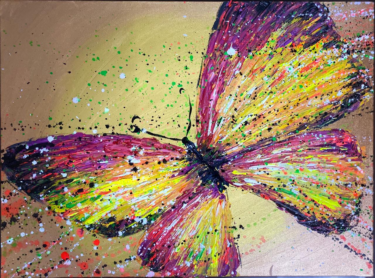 Buy Titli Handmade Painting by RAKHI SINGH. Code:ART_7425_49283 ...