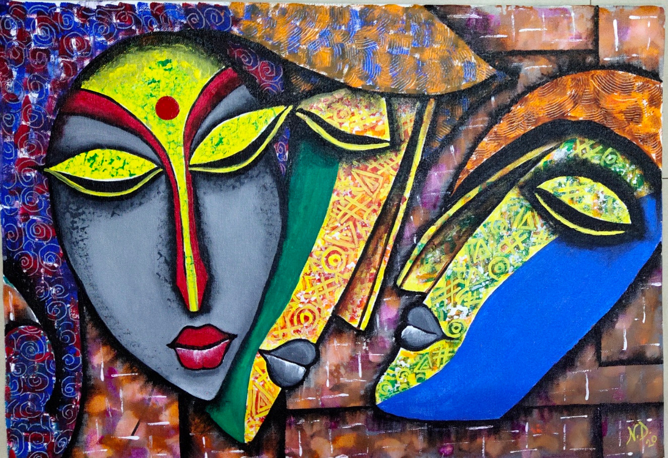 Buy The second Man Handmade Painting by NABAMITA DAS. Code:ART_7390 ...