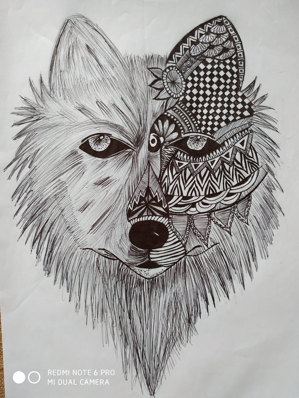 Buy The Wolf - Mandala Art - Realism, Abstract Fusion Painting Online ...