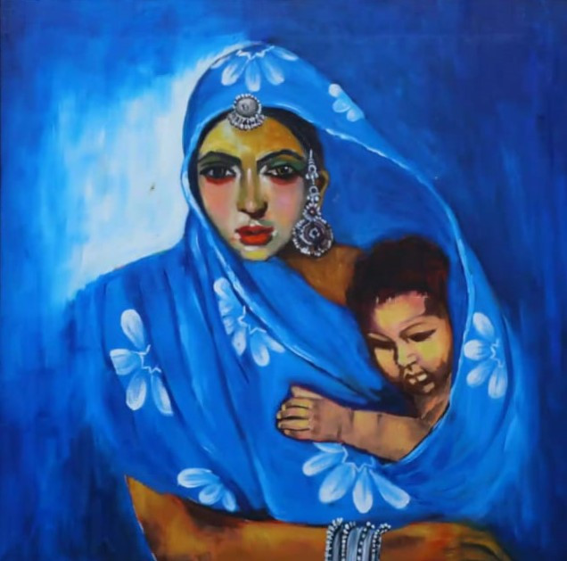 Buy Dharti Pe Swarg - Realism, Portraiture Painting Online | Fizdi