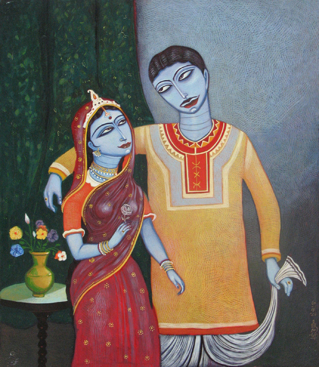 Buy Bride And Groom by Bhaskar Lahiri@ Rs. 25790. Code:ART_BRLI24_2630 ...